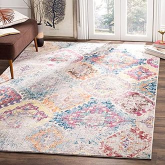 Safavieh Traditionell Teppich für Wohnzimmer, Esszimmer, Schlafzimmer - Bristol Collection, Kurzer Flor, Blau und Hellgrau, 183 X 274 cm