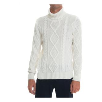 Gran Sasso Rollkragenpullover mit Zopfmuster - - Knitwear - Herren - Wei&szlig; - 2XL