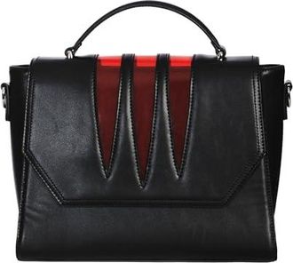 Banned Alternative Sac gothique pour femme | Sac à main et bandoulière noir | Design rigide avec griffes rouges translucides | Poignée supérieure | Modèle Wo