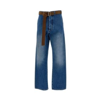 Plan C Straight-Leg High-Waist Jeans - - Jeans - Damen - Blau - M