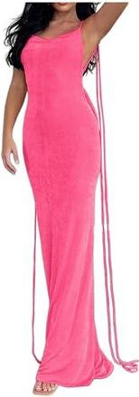 Generico &Eacute;l&eacute;gante robe de soir&eacute;e pour femme avec bretelles fines dos d&eacute;couvert avec dos d&eacute;couvert pour les f&ecirc;tes formelles maxi robes moulantes robe de soir&eacute;e 