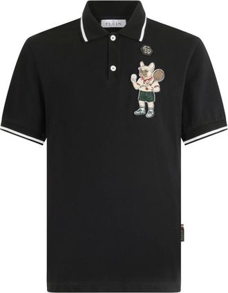 Philipp Plein Homme, Tops, Noir, Taille: XL Polo Chemises