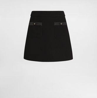 Dolce & Gabbana A-linien-minirock Aus Wollkrepp - Frau Röcke Schwarz 36