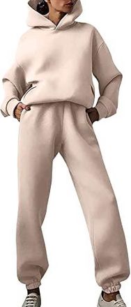 Generic Survêtement complet 2 pièces pour femme - Ensemble complet de vêtements de détente pour la course à pied et lentraînement - Survêtement épais avec dou