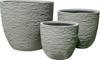 Milani Home Milani Home - Ensemble de 3 navires de jardin en fibre dargile Marisa LightGrey - LightGrey