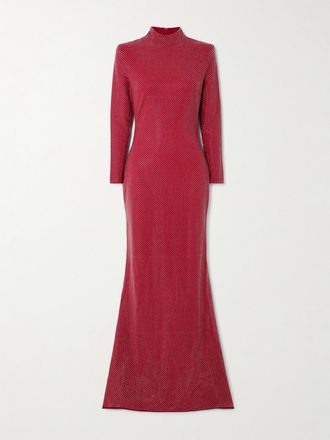 Solace London Vivienne Robe Aus Cr&ecirc;pe Mit Kristallen - Rot