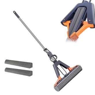 Generico Wischmopp mit Teleskopstange f&uuml;r Haushaltswerkzeuge, Mopp mit Schwammrolle, f&uuml;r K&uuml;che, Bad, Schlafzimmer, Esszimmer, Schlafzimmer, Wohnung