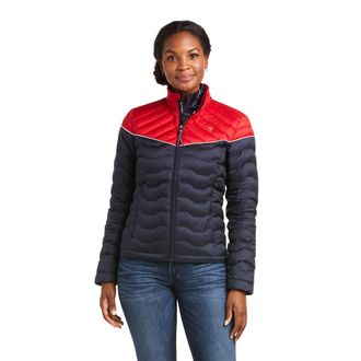Ariat Womens Ideal 3.0 Down Jacket Long Sleeve in Team Colorblock, Size 2X-Large, by Ariat