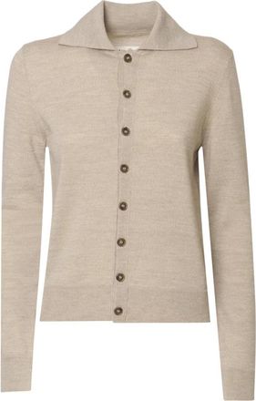 Maison Margiela Femme, Pulls, Beige, Taille: 38 FR Cardigan à empiècements aux coudes