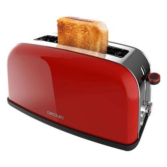 Cecotec Grille-pain vertical Toastin time 850 Red Long Lite, 850 W, Capacit&eacute; pour 2 tartines, Fente large, Acier inoxydable, Fonctions pr&eacute;configur&eacute;es, Contr&ocirc;l