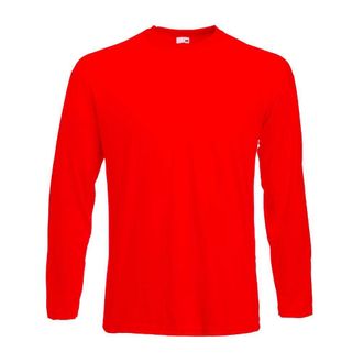 Fruit Of The Loom Valueweight Longsleeve T-Shirt von Fruit of the Loom S M L XL XXL sowie einen Kalender von Pluspol im Visitenkartenformat XXL,Rot
