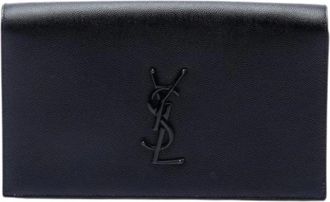 Saint Laurent Pre-owned Toile pochettes-minaudieres - Femme - Pre-owned - Noir - Taille: ONE Size