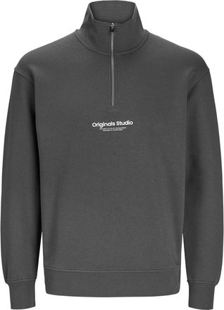 Jack & Jones Herren Sweatshirt Sweat Quarter Zip, Farbe:Grau, Artikel:-Iron Gate, Gr&ouml;&szlig;e:XL