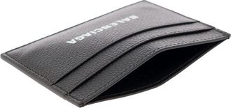 Balenciaga Grained Calf Leather Card Case - Black