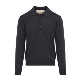 Valentino Strick-Poloshirt - - Tops - Herren - Grau - L