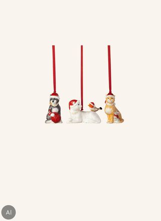 Villeroy & Boch Ornamente Katzen, 3-Teilig Nostalgic Ornaments weiss