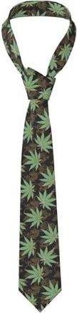 Generic Cravates Homme Feuilles De Marijuana Or Vert Confortable Tie Classique Cravate Pour Hommes Pour L&Eacute;cole Accessoires F&ecirc;te