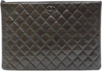 Chanel Pre-owned Cuir sacs-chanel - Femme - Pre-owned - Gris - Taille: ONE Size