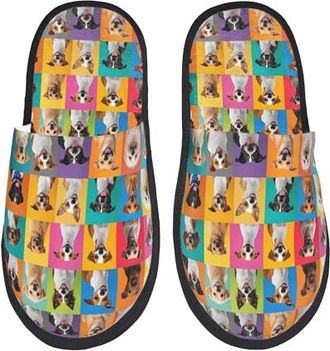 Generic Pantoufles DH&ocirc;tel Collage De Chiens Mignons Lavables Pantoufles Cozy Chausson Hotel Pour Int&eacute;rieur Automne Femmes L