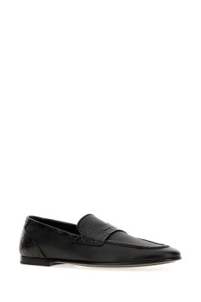 Dolce & Gabbana Alligator and Calf Leather Flat - Black