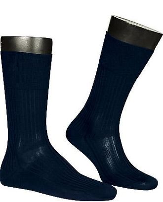 Falke Herren Socken blau Ägyptische Baumwolle unifarben