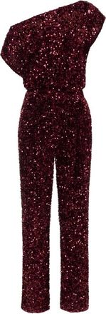 Elisabetta Franchi Femme, Combinaisons et Ensembles, Rouge, Taille: 40 FR Combinaison Chenille Brod&eacute;e de Sequins