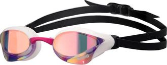 Arena Cobra Core Swipe Schwimmbrille f&uuml;r Damen und Herren, Polycarbonat, verspiegelte Gl&auml;ser, kleine Passform, Violett/Wei&szlig;/Rosa