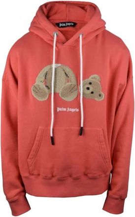 Palm Angels Homme, Sweatshirts et sweats &agrave; capuche, Rose, Taille: XL Bear Sweat &agrave; capuche