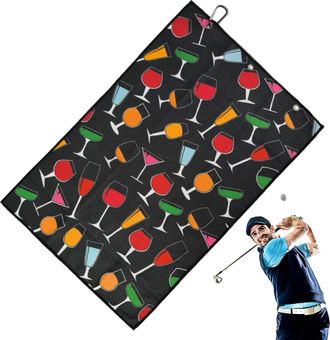Generico Golf-Handtuch, multifunktionales Reinigungstuch, 60 x 40 cm, mit Karabiner, lustiges Golf-Handtuch, f&uuml;r Herren, Geschenk, Golfer, Outdoor, Fitnessstud