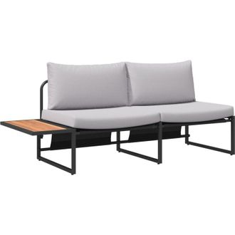 vidaXL Gartensofa mit Kissen Braun 200.5 x 70 x 85.5 cm Metall Vidaxl