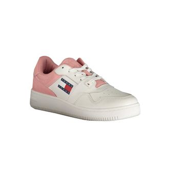 Tommy Hilfiger Leather and Polyurethane Color-Block Sneaker - White