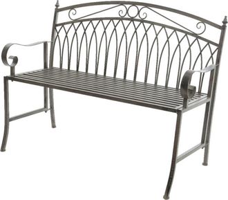 Jardideco Jardideco - Banc de jardin en m&eacute;tal gris