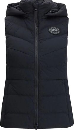 Canada Goose Femme, Vestes, Bleu, Taille: 40 FR Gilet rembourr&eacute; Label noir avec capuche