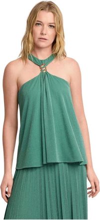 Kocca Femme, Tops, Vert, Taille: 44 FR Haut chic &agrave; col montant sans &eacute;paules