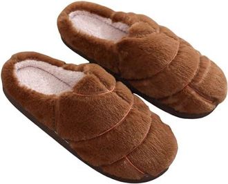 Generic Pantoufles chaudes pour femme et homme - En fourrure souple - Pantoufles thermiques &agrave; enfiler - Antid&eacute;rapantes - Confortables - Sans talon - En mousse