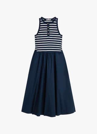 Tommy Hilfiger Robe midi ray&eacute;e en coton m&eacute;lang&eacute;