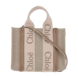 Chlo&eacute; Petit sac cabas Woody en lin - Femme - Sacs - Multicolore - Taille: ONE Size