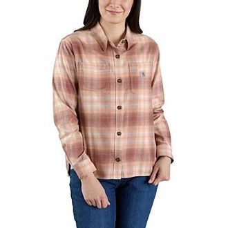 Carhartt Work in Progress Chemise en flanelle &agrave; manches longues pour femme, STUCCO, L