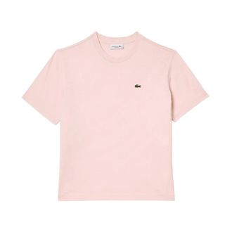 Lacoste Femme, Tops, Rose, Taille: 38 FR T-shirt coupe d&eacute;contract&eacute;e col rond