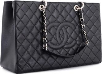 Chanel Gesteppter Grand Shopping Caviar XL Tote Bag - Schwarz