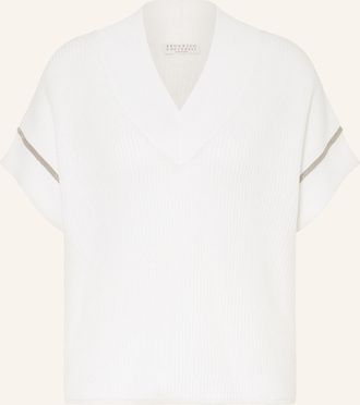 Brunello Cucinelli Brunello Cucinelli Strickshirt Mit Schmucksteinen weiss