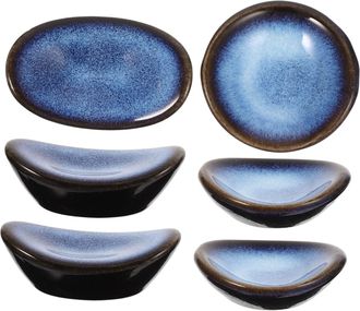 Garneck Essstäbchenablage Keramik Glatte Oberfläche Essstäbchenhalter Für Haushalt Und Restaurant Tischlöffelablage Dekorativ 6 Stück