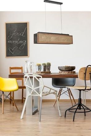 Opviq Elegant Chandelier with FIR Wood Body & Natural Rattan Cap, 88 cm Width, Adjustable Height, E27 Socket, Walnut & Rattan Colors | Perfect for Modern Sp