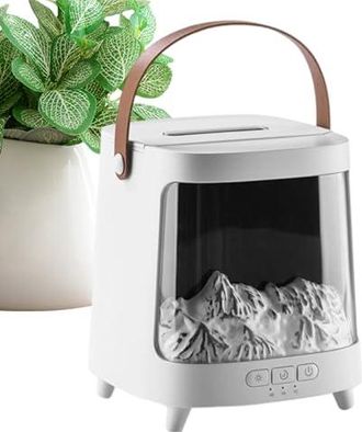 Generico Diffuseur darômes avec flamme - 7 couleurs pour diffuseur avec lumières humidificateur - Télécommande silencieuse avec minuterie de machine daromathér