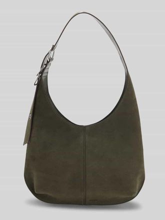 HUGO BOSS Henkeltasche aus echtem Veloursleder mit Metallschnallen