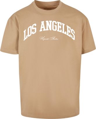 Mister Tee Upscale Unisex T-Shirt L.A. College Oversize Tee, T-Shirt mit Aufdruck, Oversized Fit, Streetwear, Unionbeige, XS