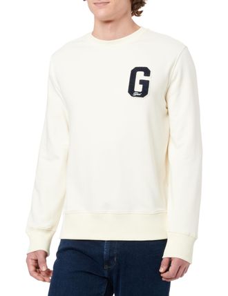 GANT Herren G Badge Sweat C-Neck Sweatshirt, Cream, M