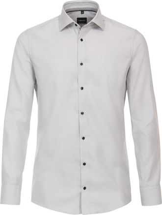 Venti Langarmhemd in Silber mit dezentem Strukturmuster Gr. 38-46 (as3, Neck, 42, Regular, Regular)