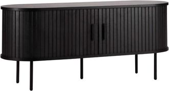 Oviala Oviala - Meuble tv en mélaminé et acier 120 cm noir