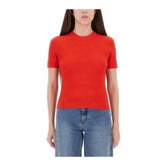 Tory Burch Femme, Tops, Rouge, Taille: 36 FR Perforated Knit Top